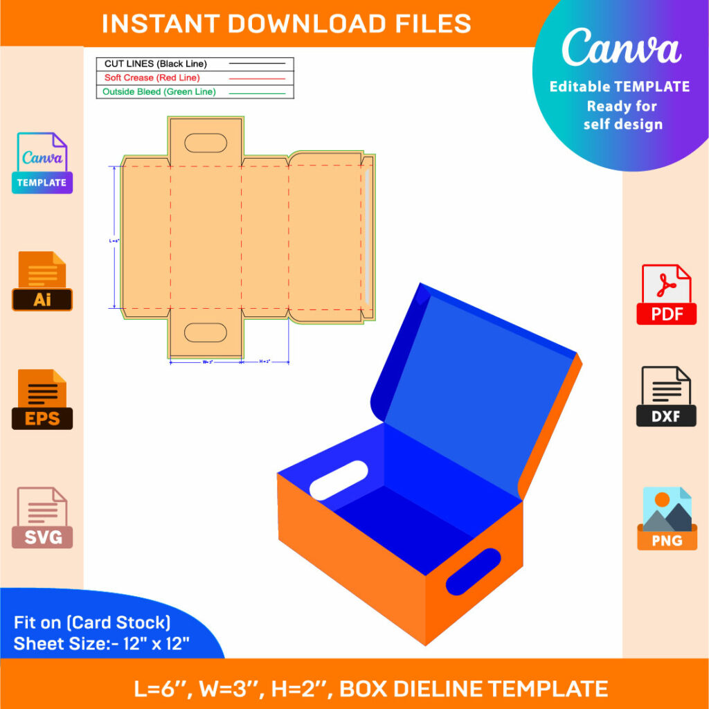 Storage Box, Sneaker Box, Dieline Template - MasterBundles