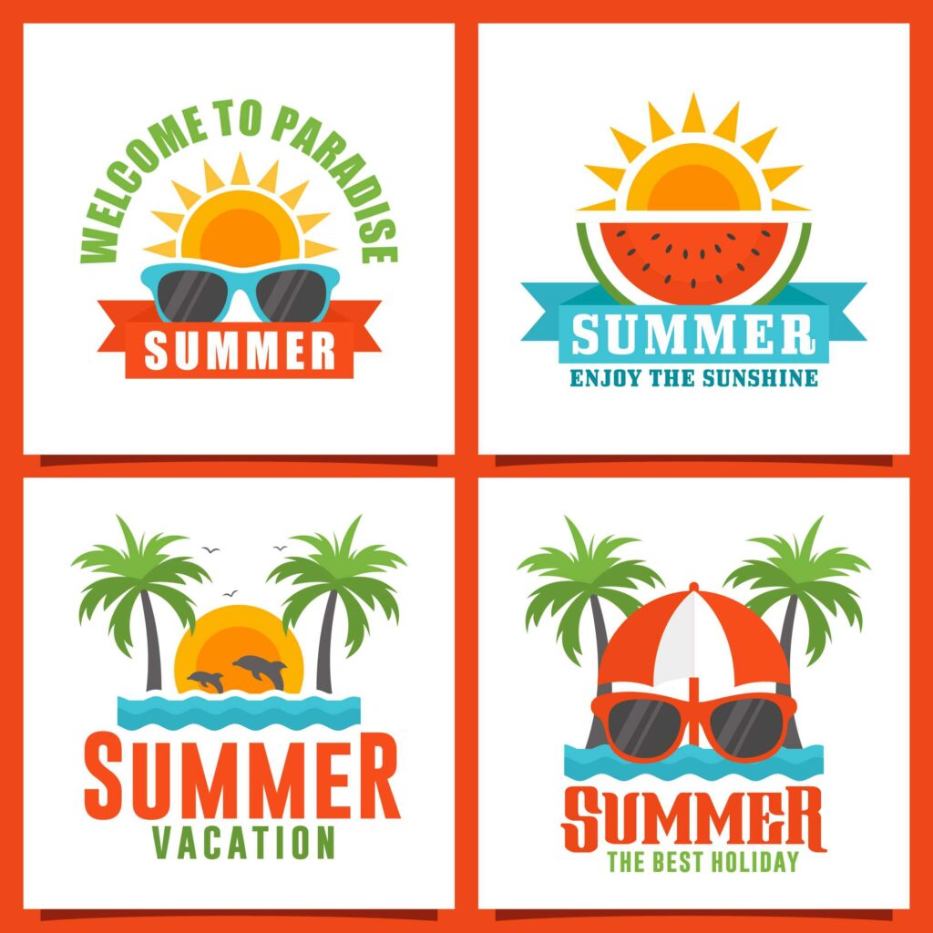 Summer logo design Illustration - $4 - MasterBundles
