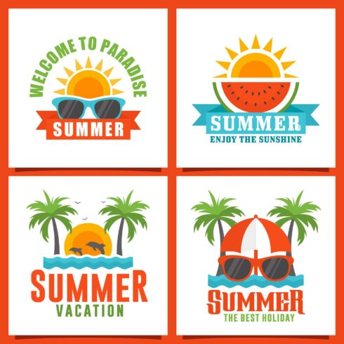Summer logo design Illustration - $4 - MasterBundles