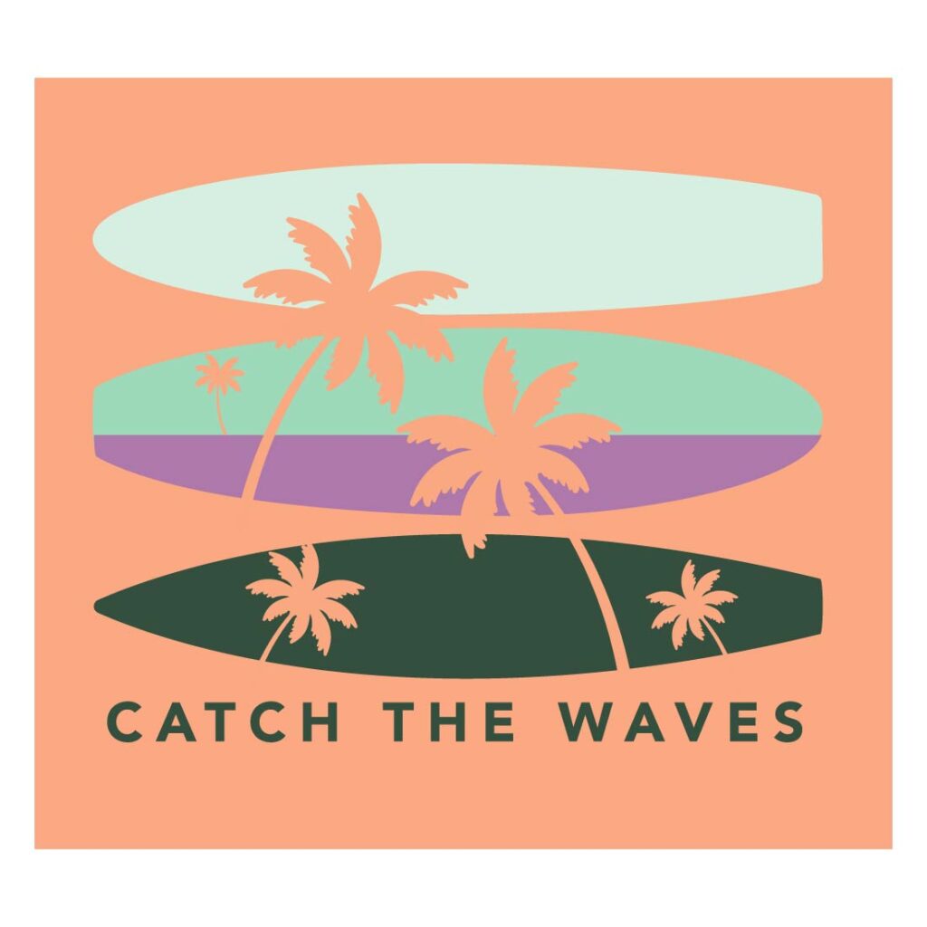 CATCH THE WAVES_T-SHIRT DESIGN REAL SIZE FOR 8 YEARS - MasterBundles