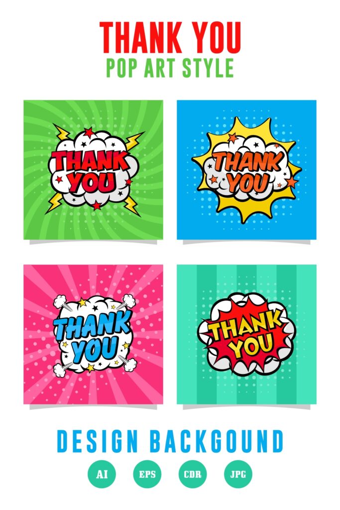 Thank You Pop art style collection - $5 - MasterBundles