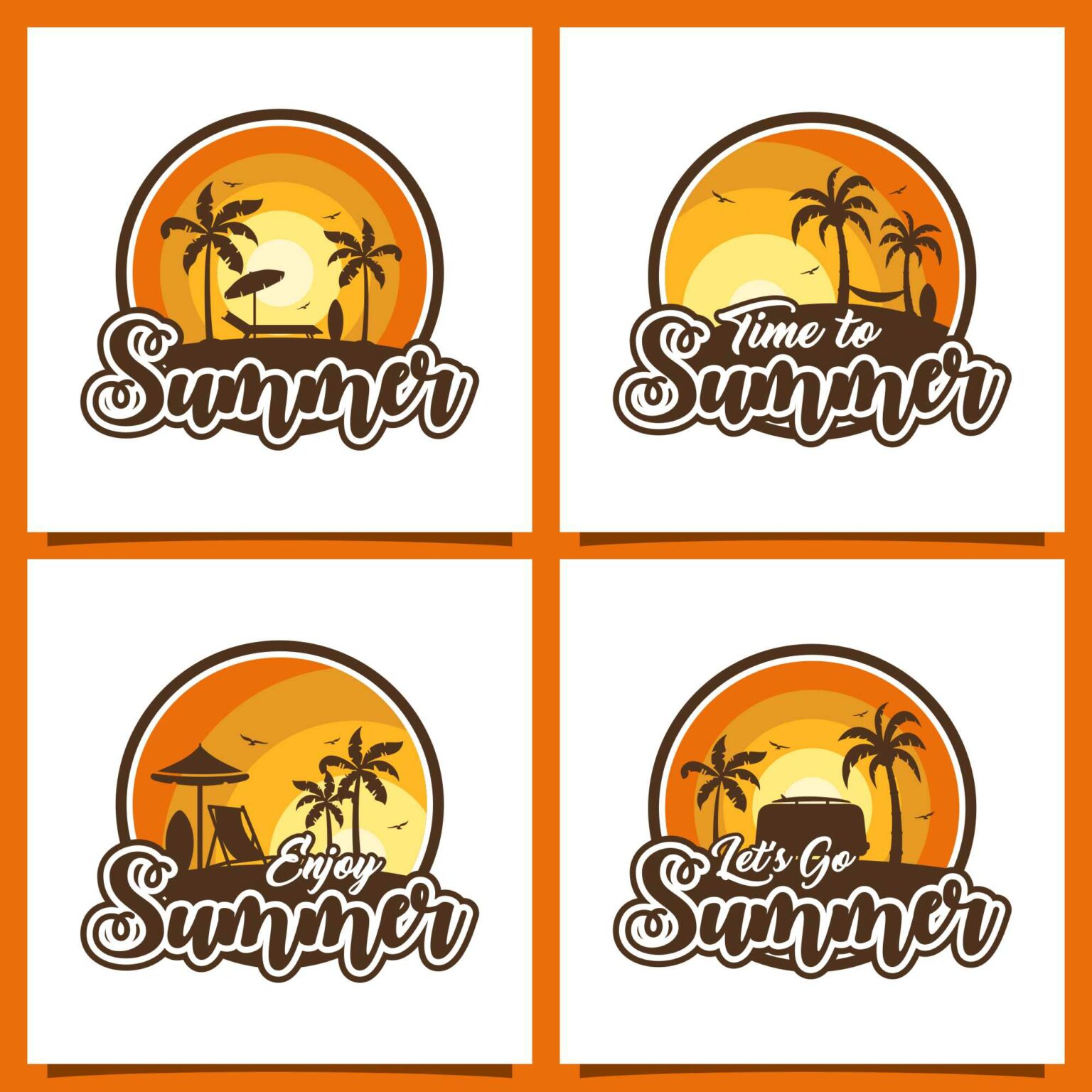 Time to summer logo design collection - $4 - MasterBundles