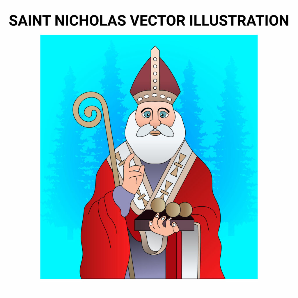 Saint Nicholas vector illustration - MasterBundles