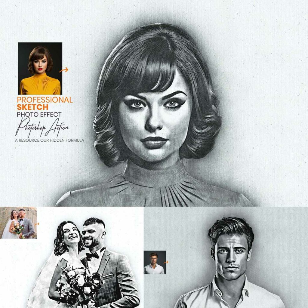 Professional Sketch Photoshop Action - MasterBundles