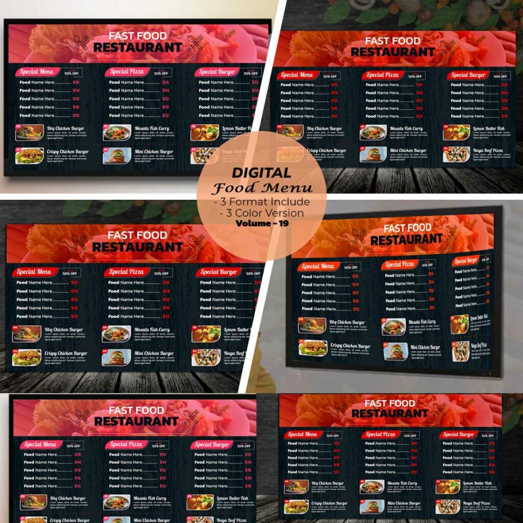 Digital Food Menu Design Template V-19 - MasterBundles