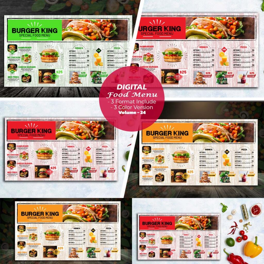 Digital Menu Boards for Restaurant - MasterBundles