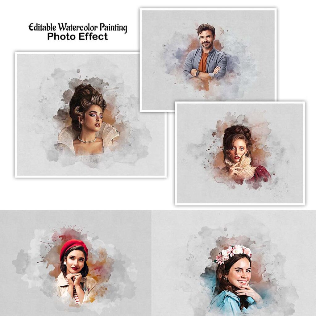Editable Watercolor Painting Effect - MasterBundles