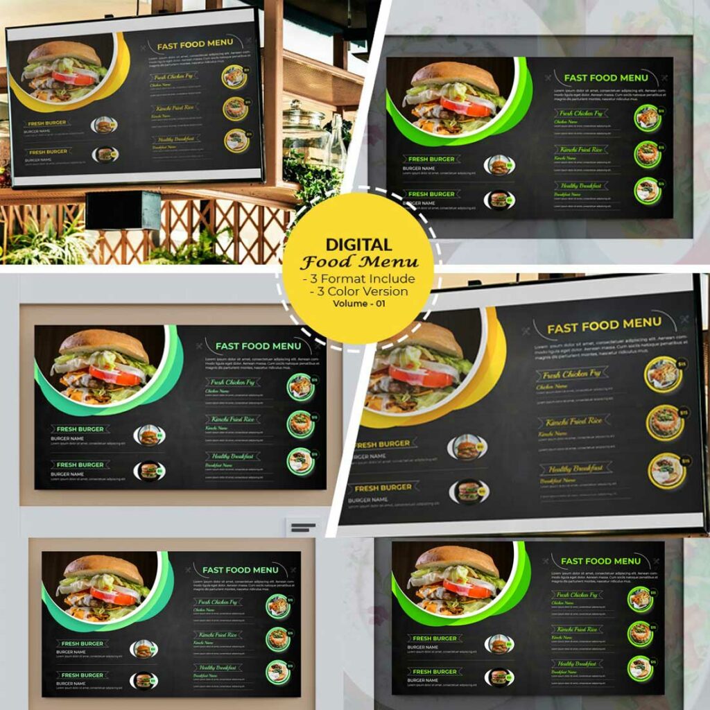 Digital Menu Design Templates V-01 - MasterBundles