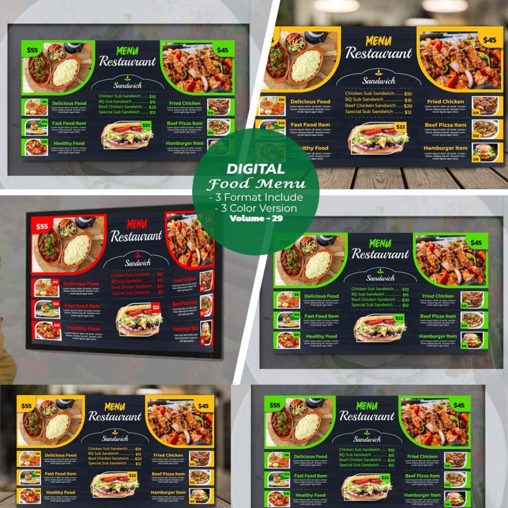 Digital Food Menu Design Template V-29 - MasterBundles