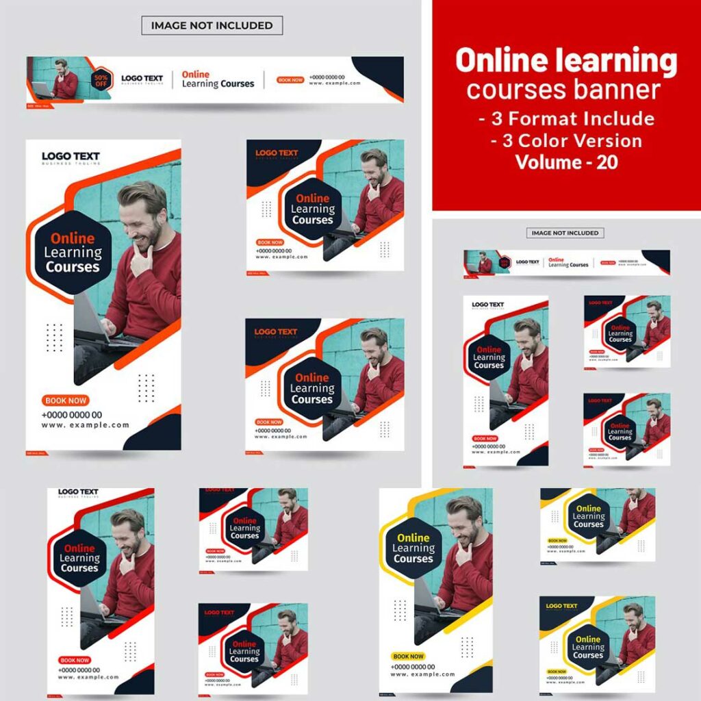 Online Learning Courses Banner - MasterBundles