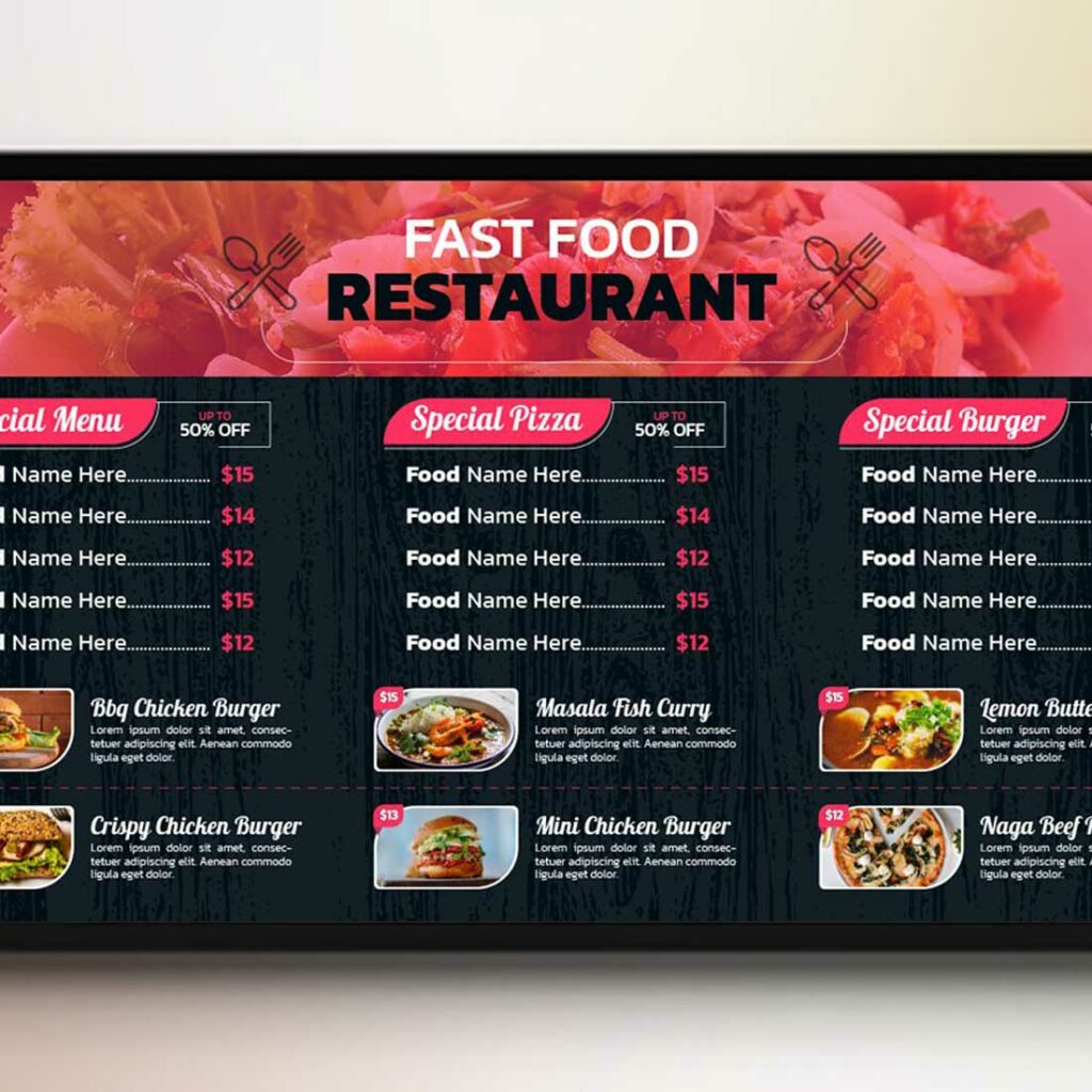 Digital Food Menu Design Template V-19 - MasterBundles