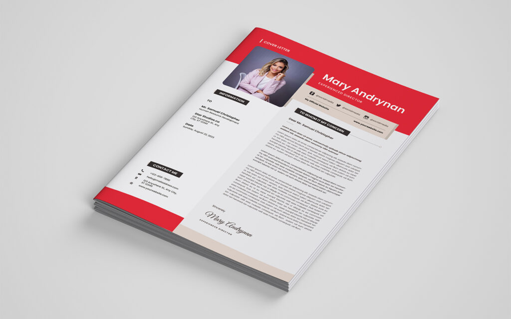 Modern Resume Cover Letter Template CV - MasterBundles