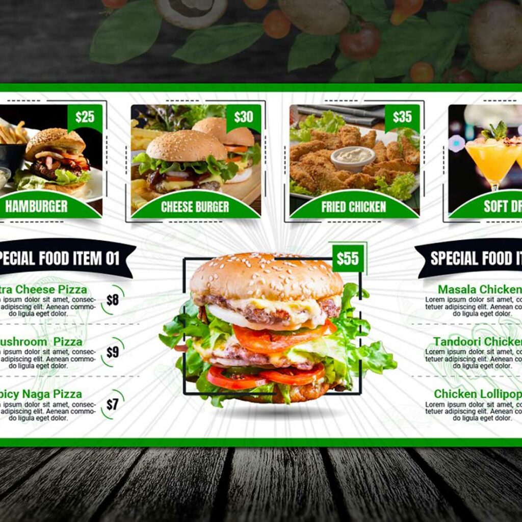Fast food restaurant menu board - MasterBundles
