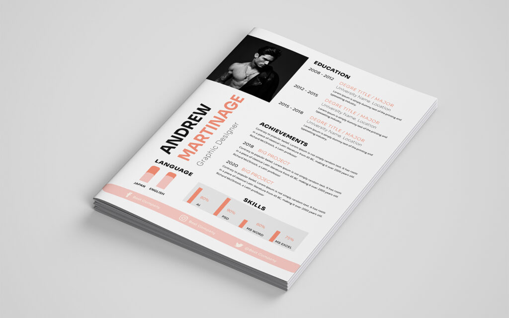 Easy Resume Design Template - MasterBundles