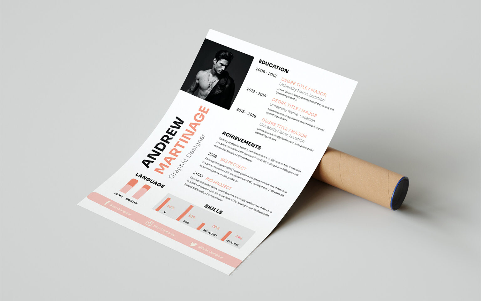 Easy Resume Design Template - MasterBundles