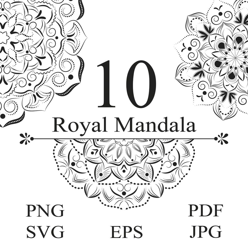 10 Royal Floral Mandala Vectors Pack - MasterBundles