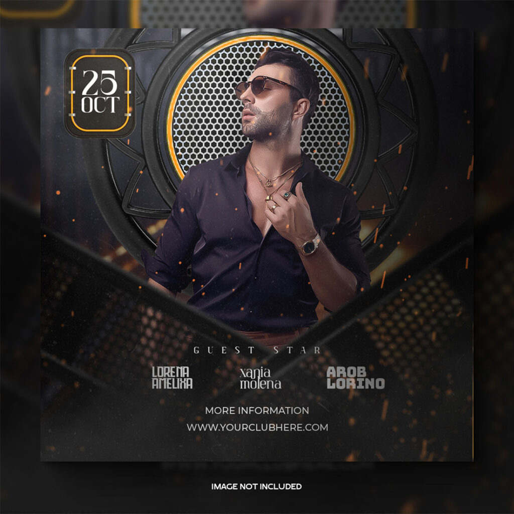 PSD club dj party flyer social media post - MasterBundles