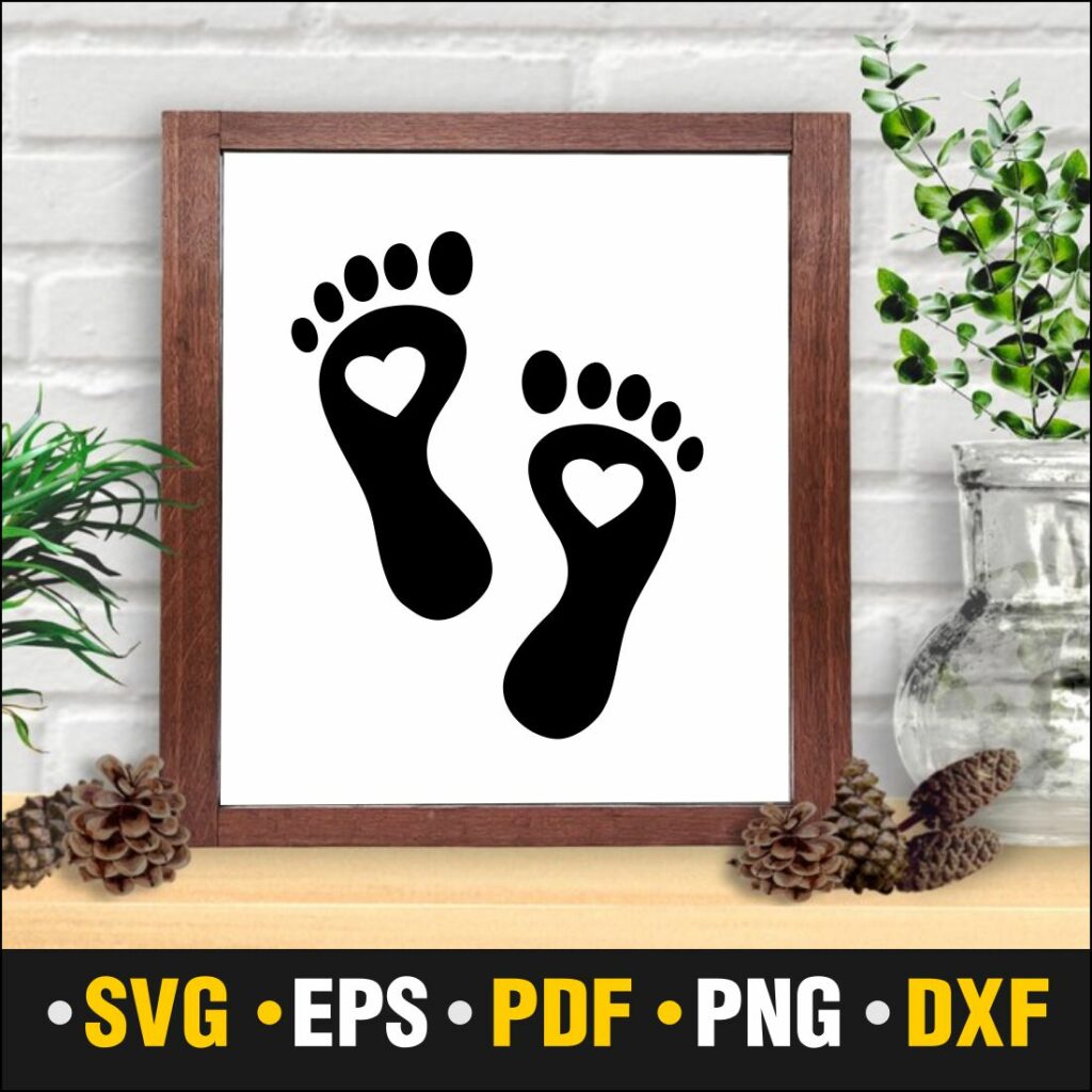 Footprint Svg, Footprint , Footprint Love Svg, Heart footprint Png ...