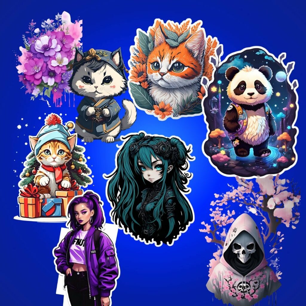 150+ Sticker and T-shirt Design and 20+ Beautiful background