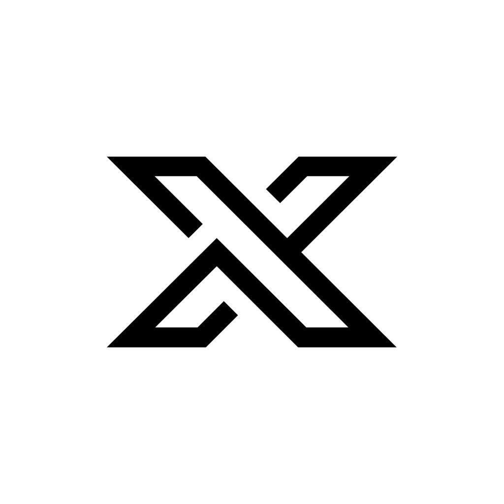 Set of letter X modern shape logo design concept isolated on balck ...