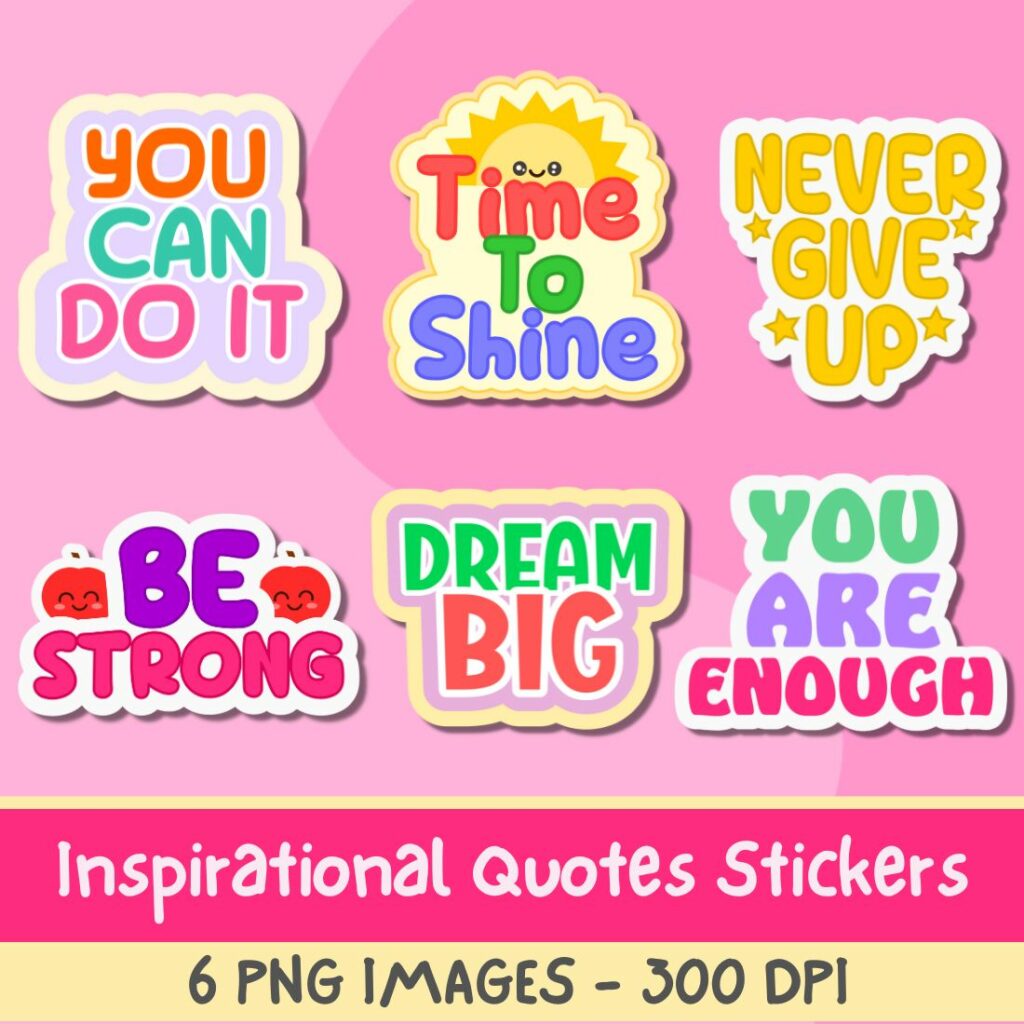 Inspirational Quotes Stickers - MasterBundles