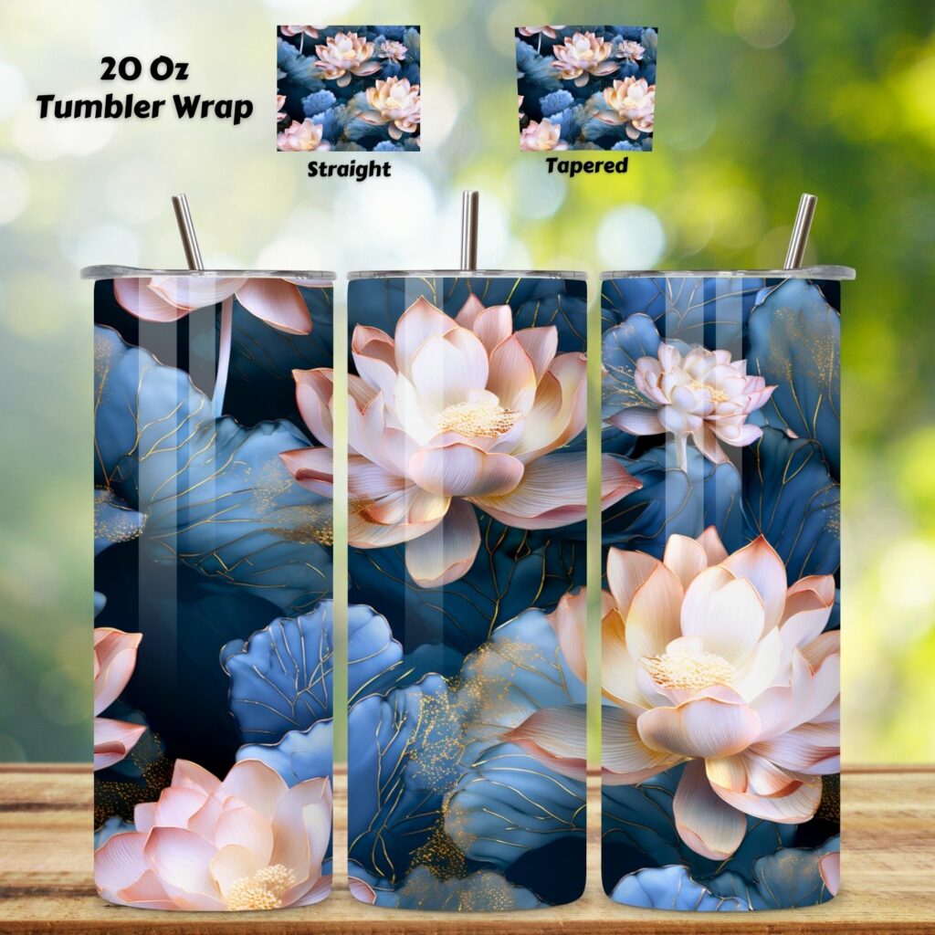 Floral Bloom Tumbler Wrap, Seamless PNG Wrap, sublimation template ...