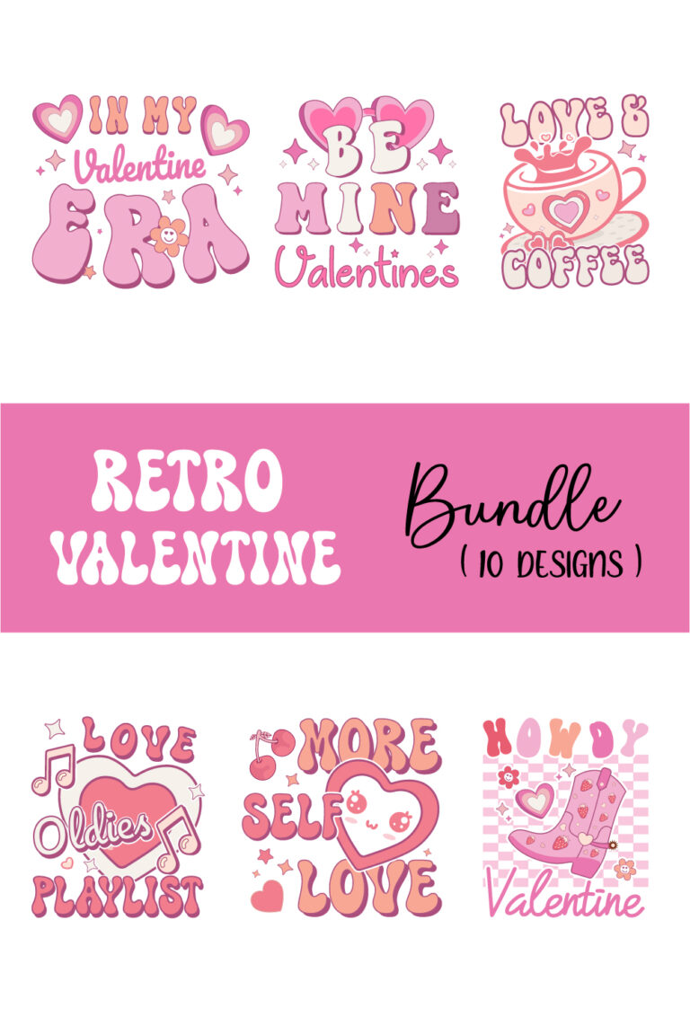 Retro Valentines PNG Sublimation Bundle - MasterBundles