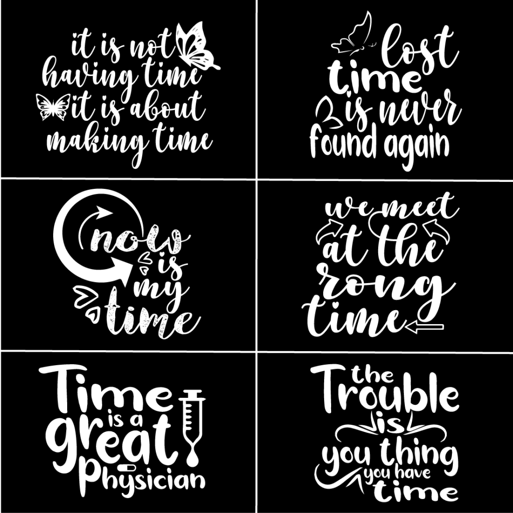 Unique Time Typography t-shirt design bundle for everyone - MasterBundles