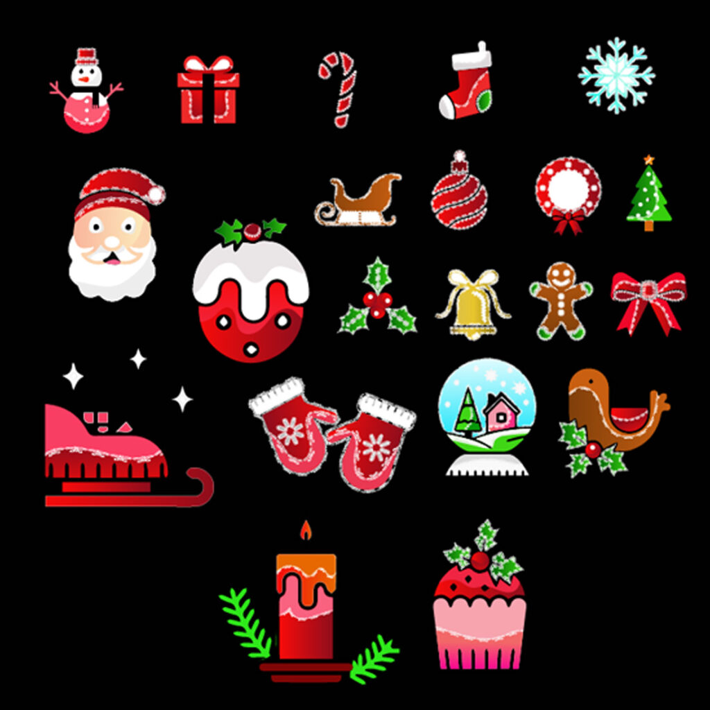 21 batik Christmas icons