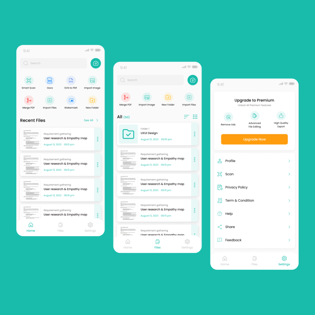 PDF & Document App UI Kit | Your Digital Document Hub | For 11$ only ...
