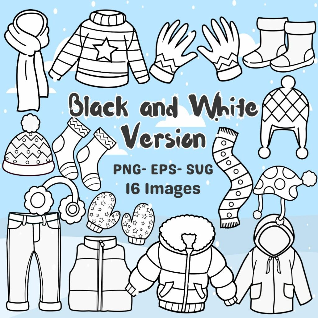 Warm Winter Clothes Clipart Set. - MasterBundles