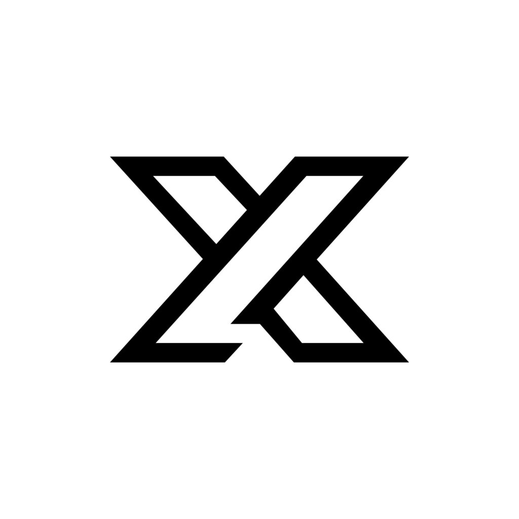 Set of letter X modern shape logo design concept isolated on balck ...