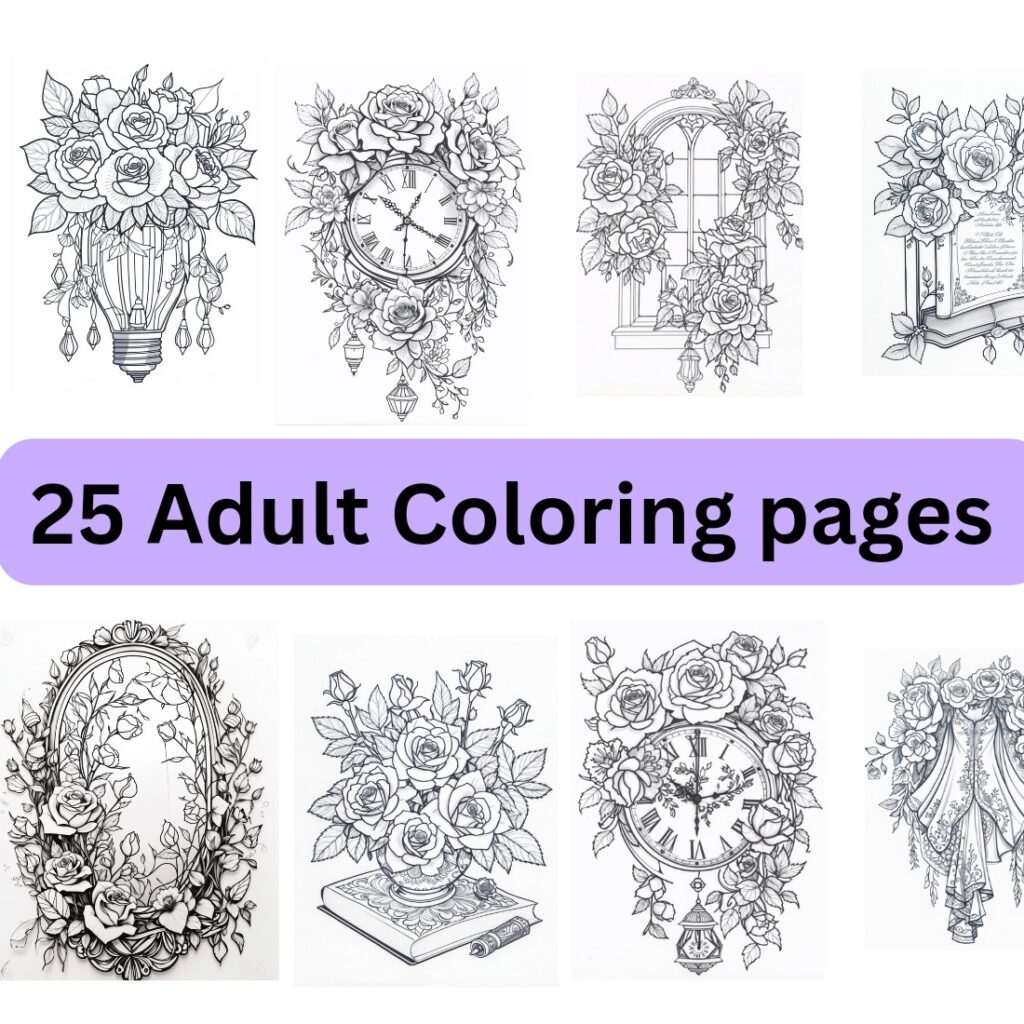 25 Printable Rose Designs Adult Coloring pages | Coloring Pages for ...