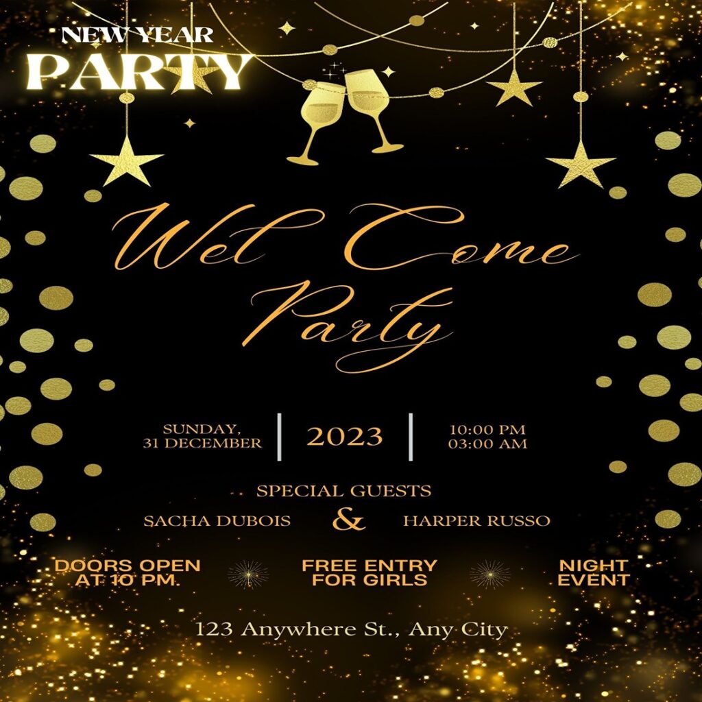 Party Poster - Invitation December 31 Celebration Total = 04 ...