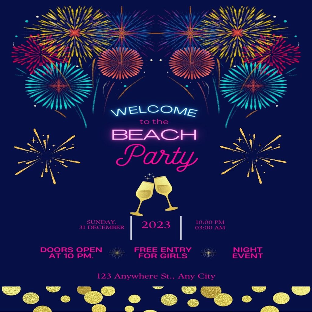 Party Poster - Invitation December 31 Celebration Total = 04 ...