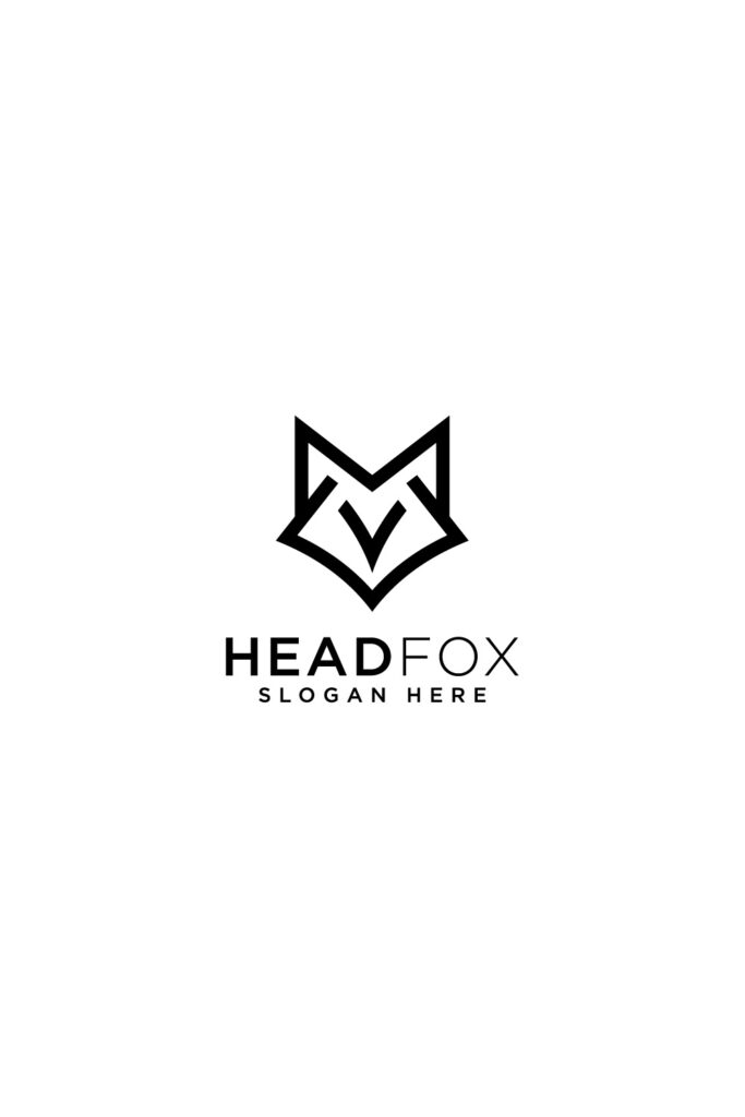 head fox animal design template - MasterBundles
