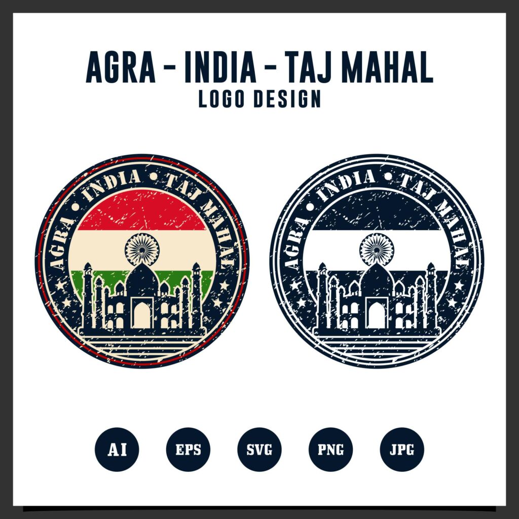 Agra India Tajmahal logo design - $ 4 - MasterBundles