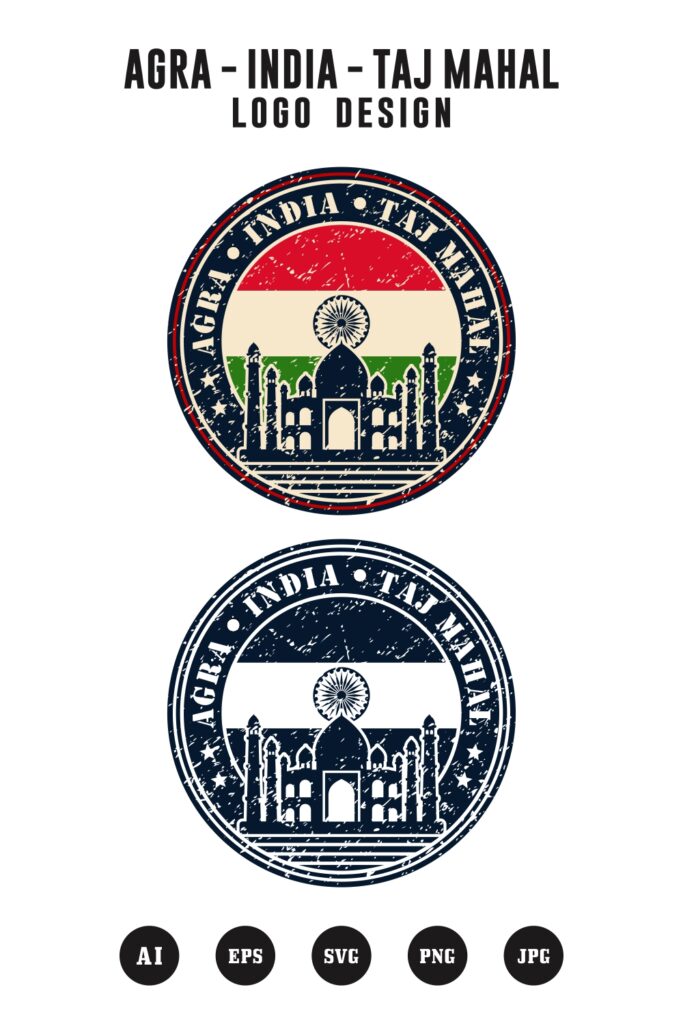 Agra India Tajmahal logo design - $ 4 - MasterBundles