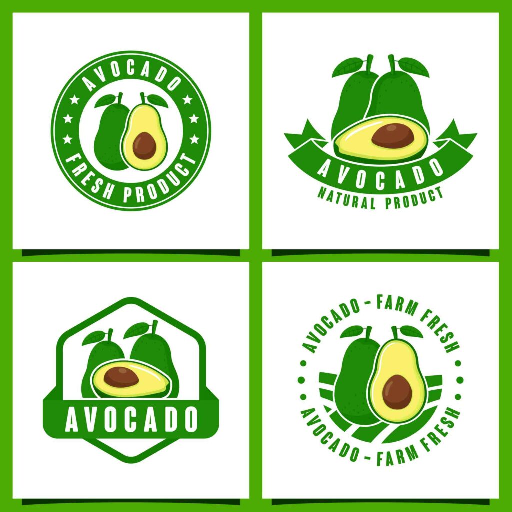 Set Avocado badge label design collection - $6 - MasterBundles