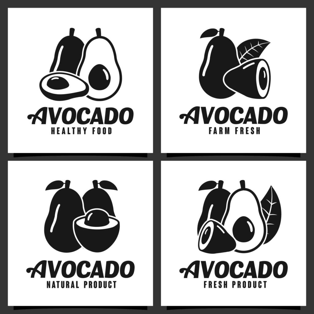 Set Avocado vector logo design collection - $6 - MasterBundles