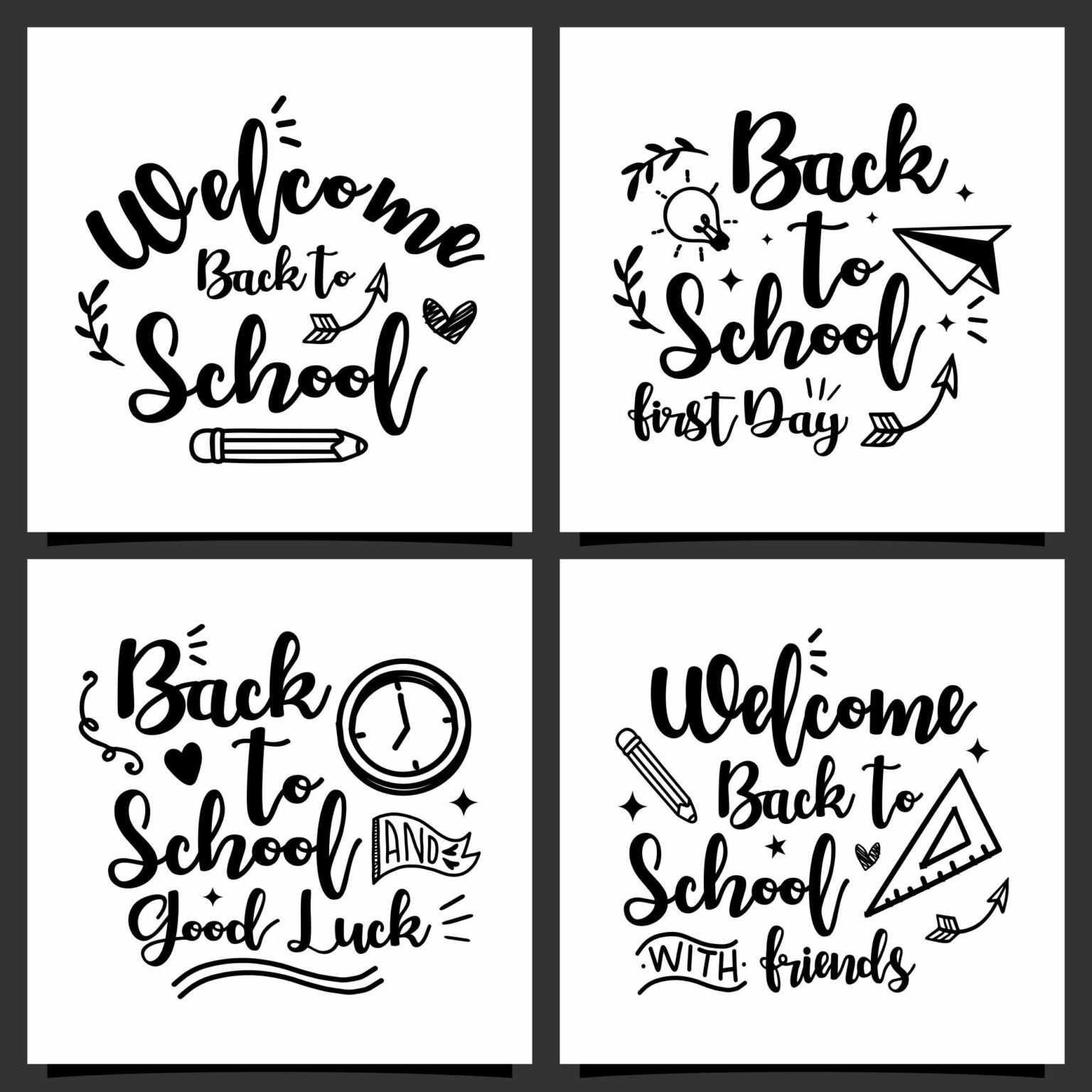 Set Back to school lettering design collection - $6 - MasterBundles