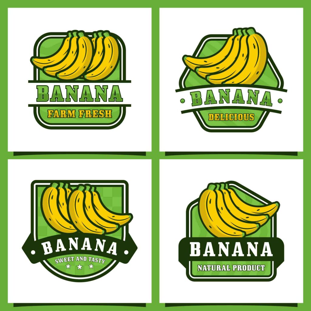 Set Banana vector badge logo design collection - $10 - MasterBundles