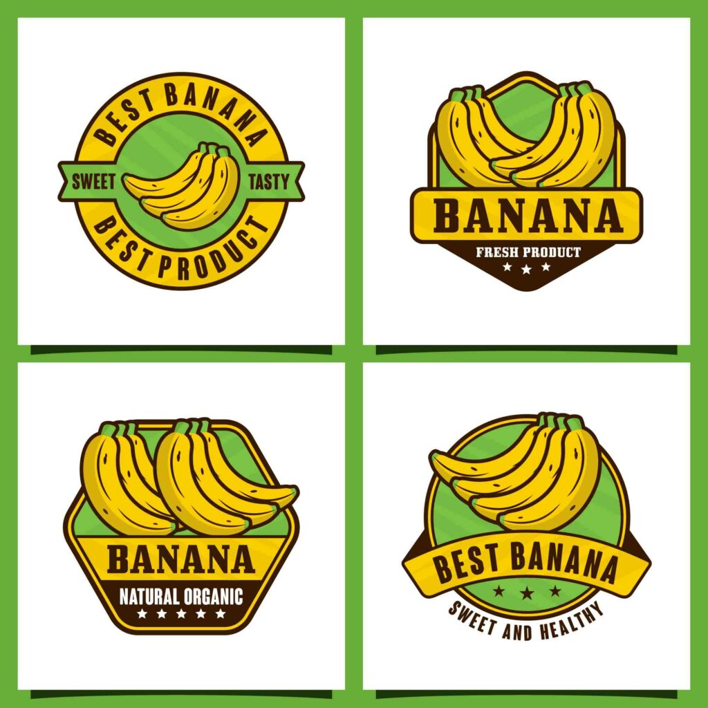 Set Banana vector badge logo design collection - $10 - MasterBundles