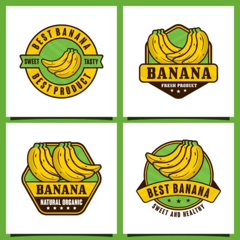 Set Banana vector badge logo design collection - $10 - MasterBundles