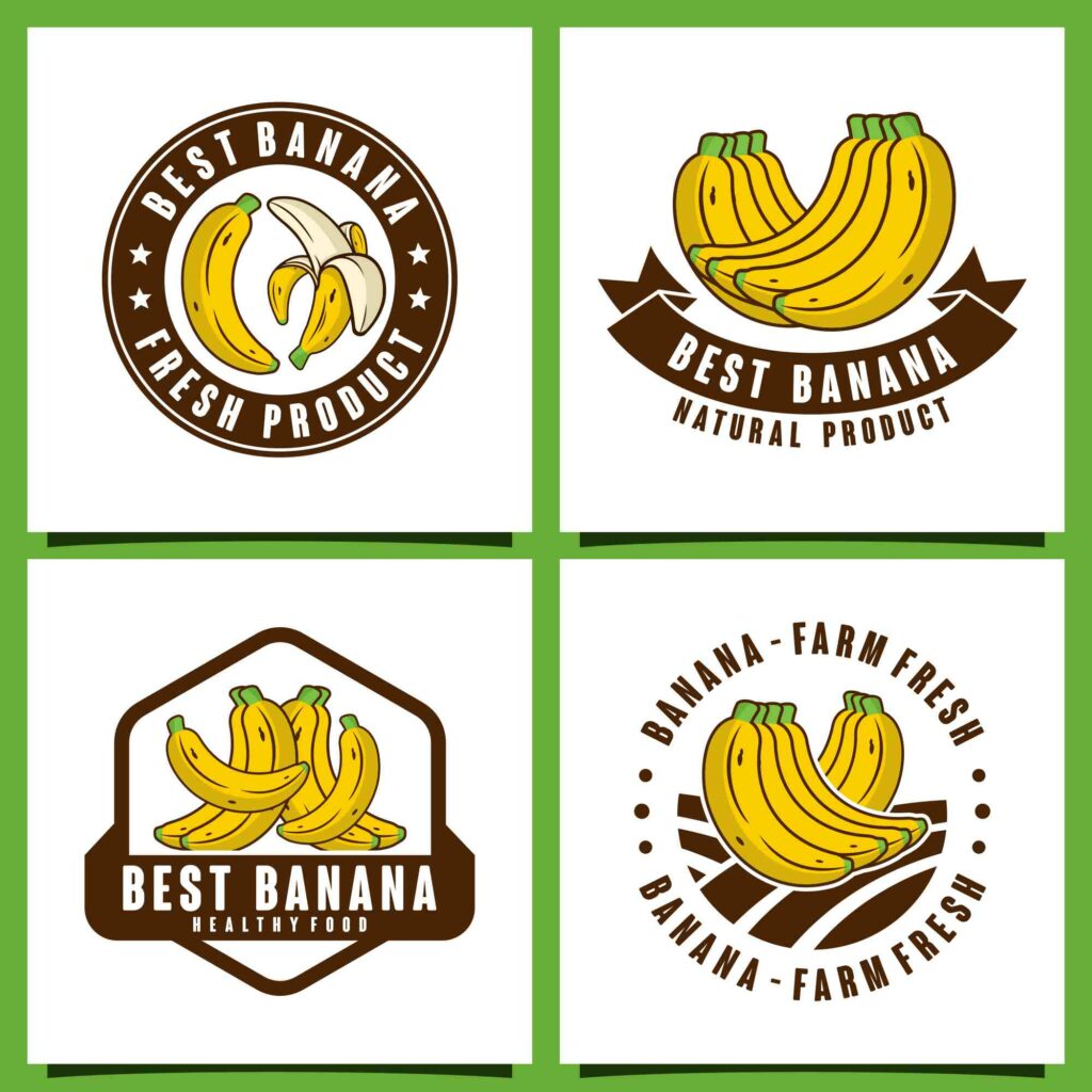 Set Banana vector badge logo design collection - $10 - MasterBundles