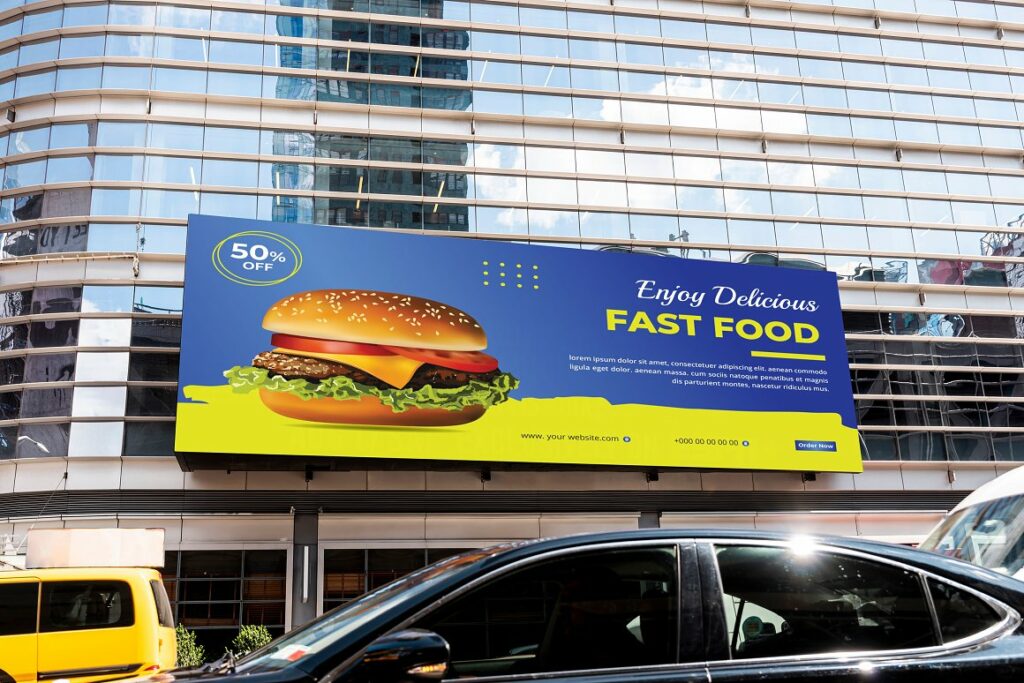 Healthy Food Billboard Design - MasterBundles