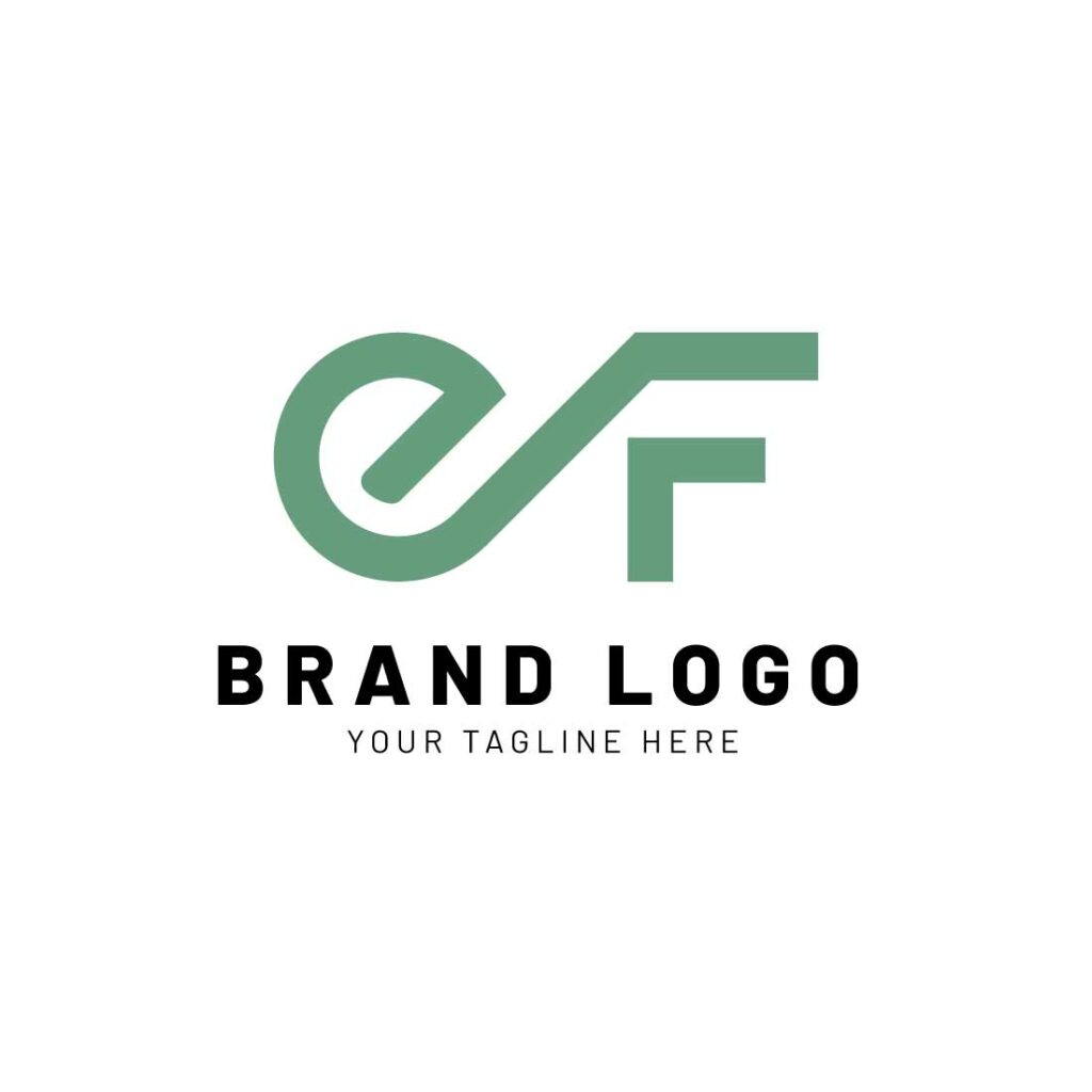 Simple E F letter vector logo - MasterBundles
