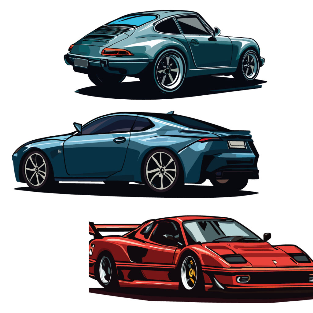 Modern passenger cars body types fleet. - MasterBundles