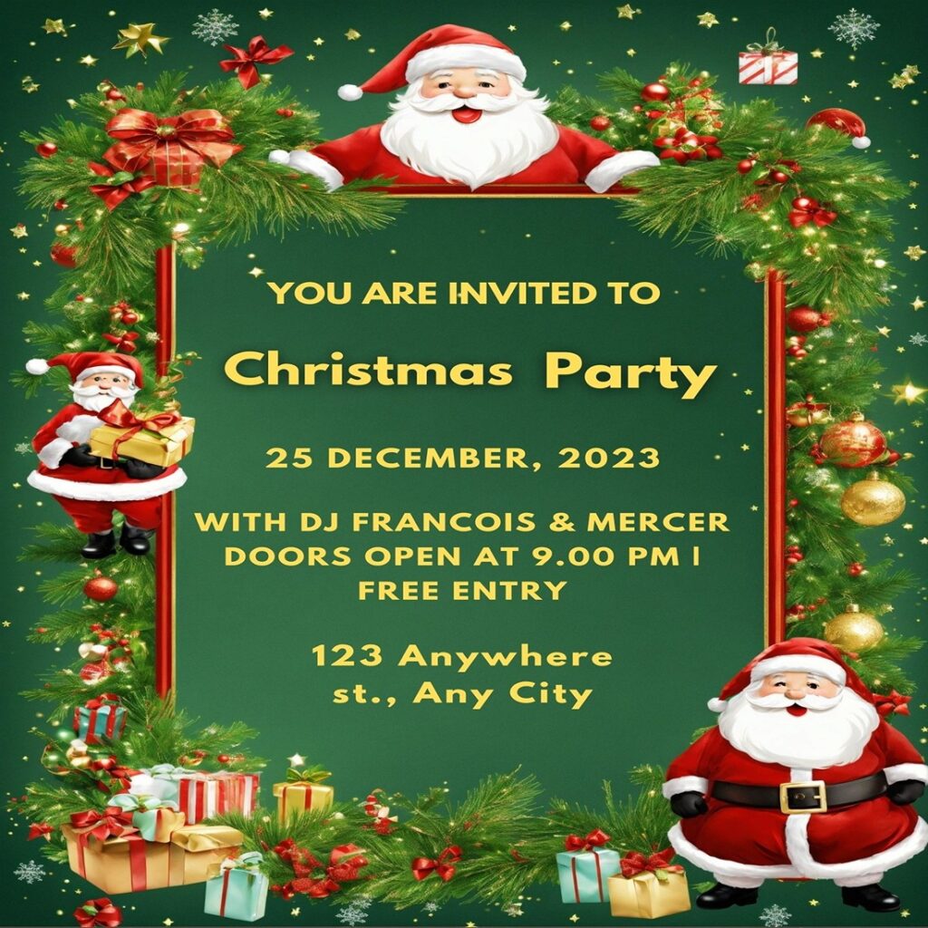 Merry Christmas - Party Invention Card Design Template Total - 08 ...