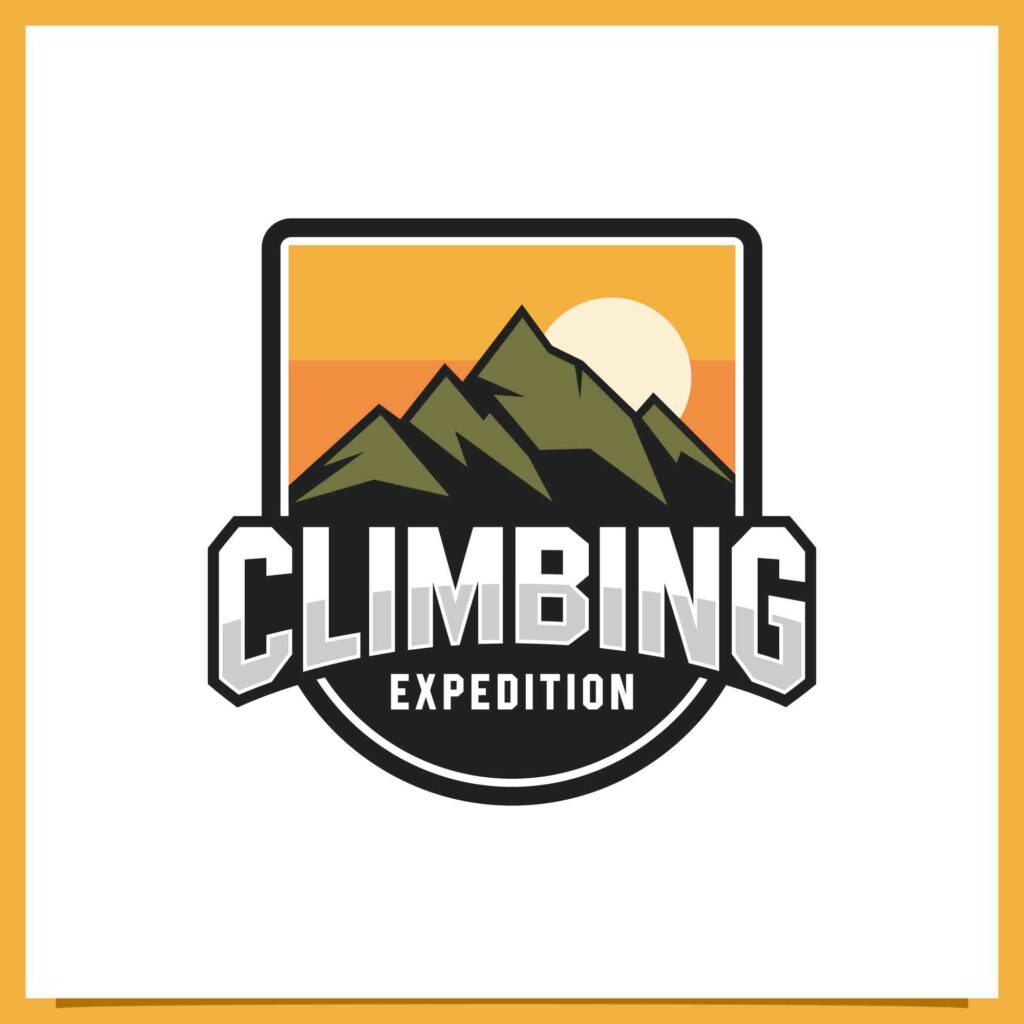 Set Climbing mountain adventure badge design collection - $4 ...